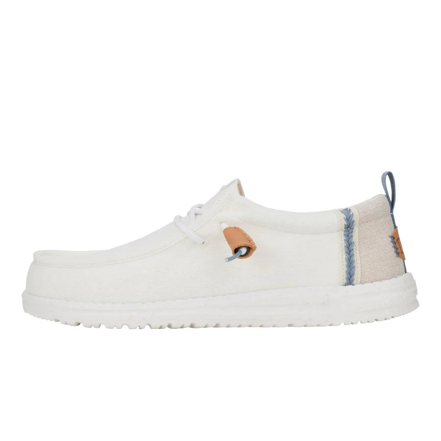 Hey Dude Men’s Wally Craft Linen White/Stone Grey